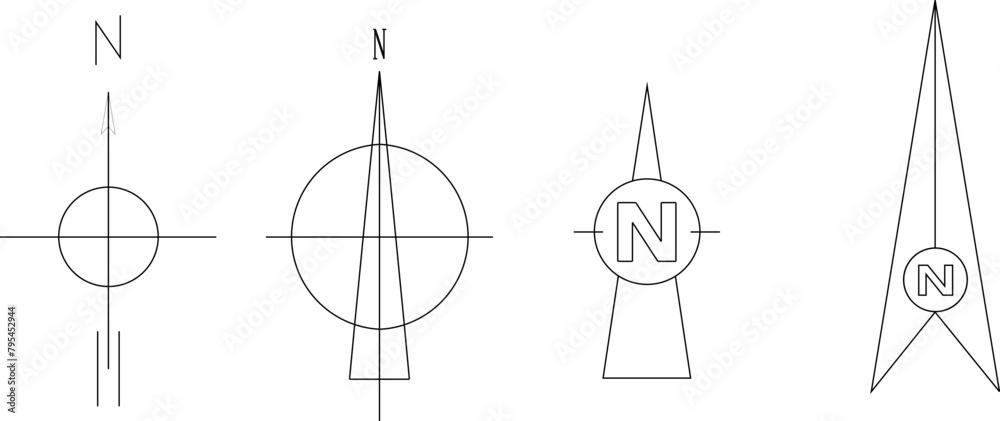 North Arrow Symbols Dwg Autocad Drawing