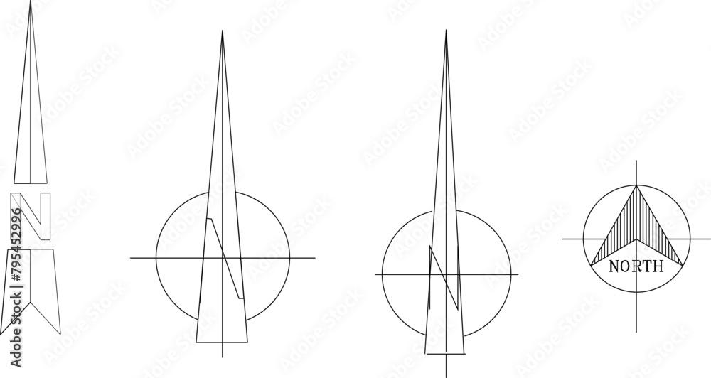 Vector sketch illustration design of wind rose logo symbol image ...