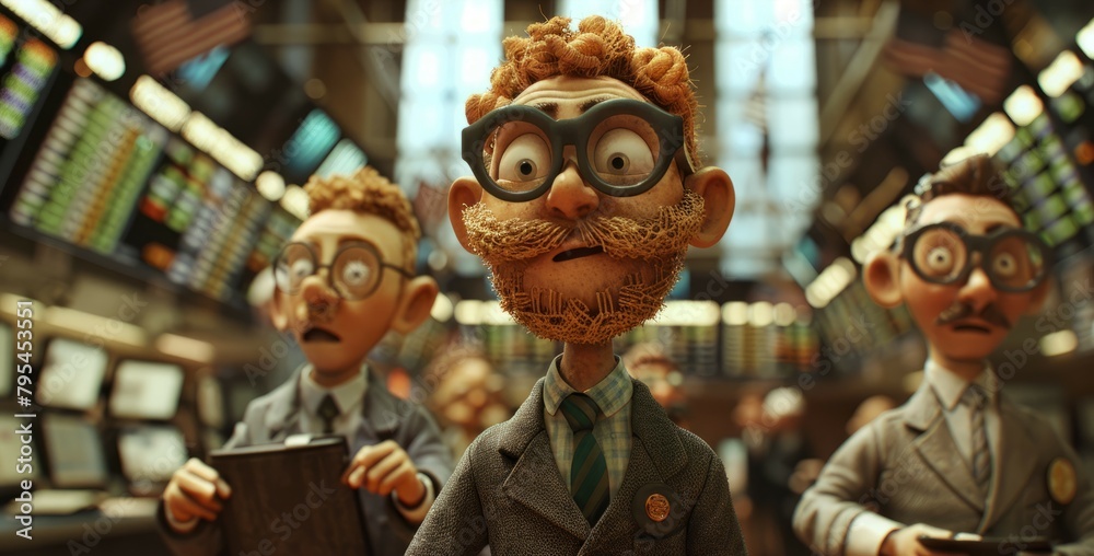 An image of a claymation character with glasses and a beard in a suit ...