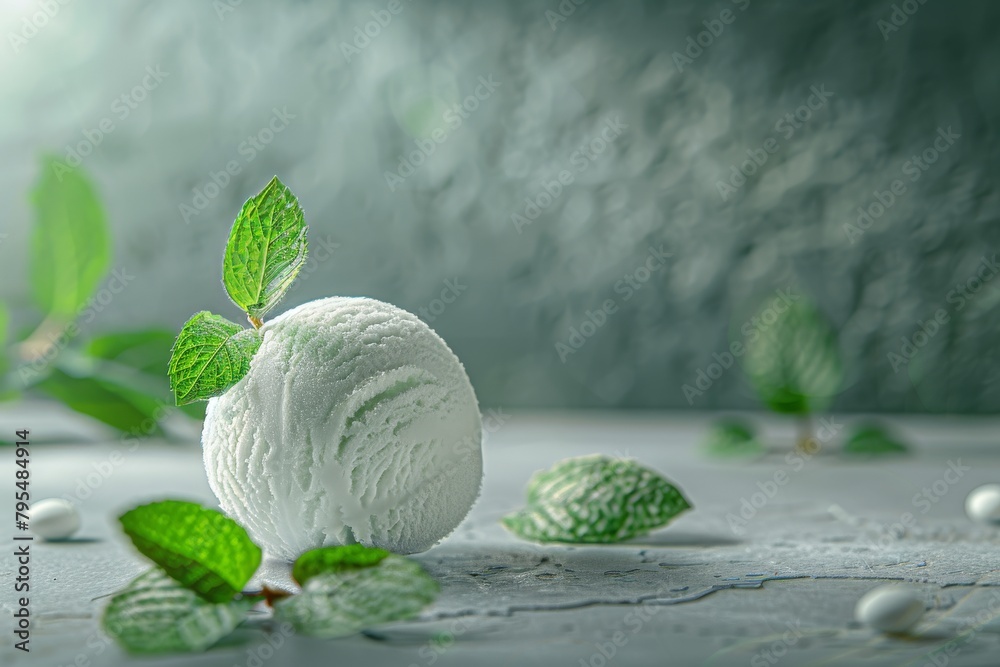 Colorful ice cream featuring fruity gelato set against a snack backdrop ...