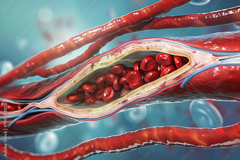 Explore a striking visual contrast between a healthy, wide artery and a ...