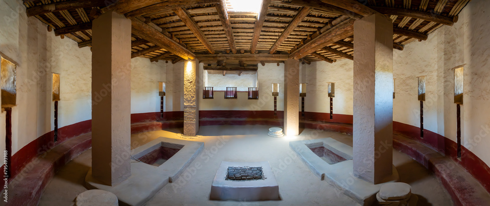 Great Kiva at Aztec Ruins National Monument in New Mexico ...