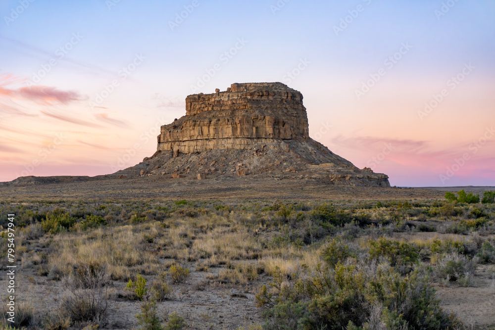 Sunrise at Fajada Butte in Chaco Culture National Historical Park in ...