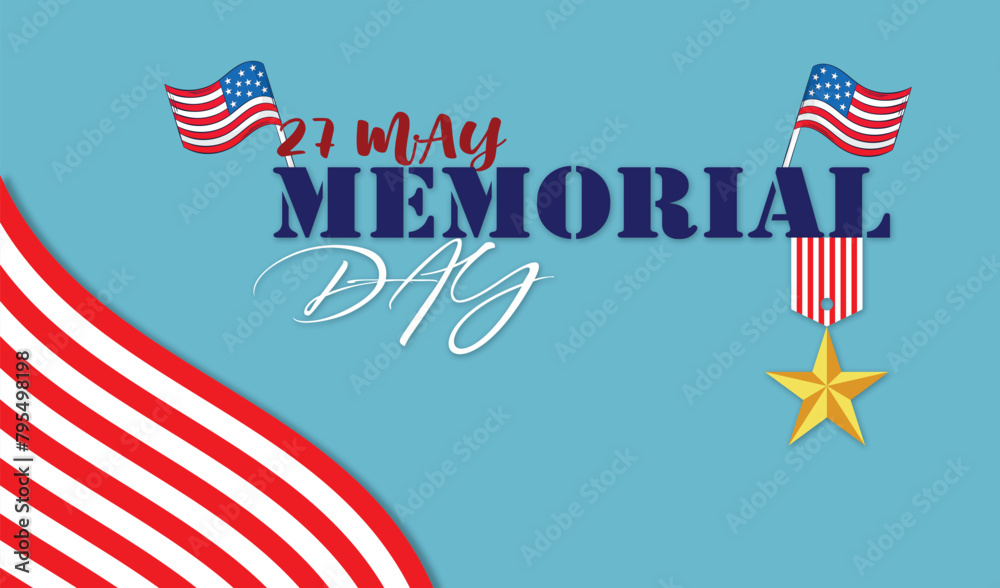 vector Memorial day 7 may America Post for social media, banner ...