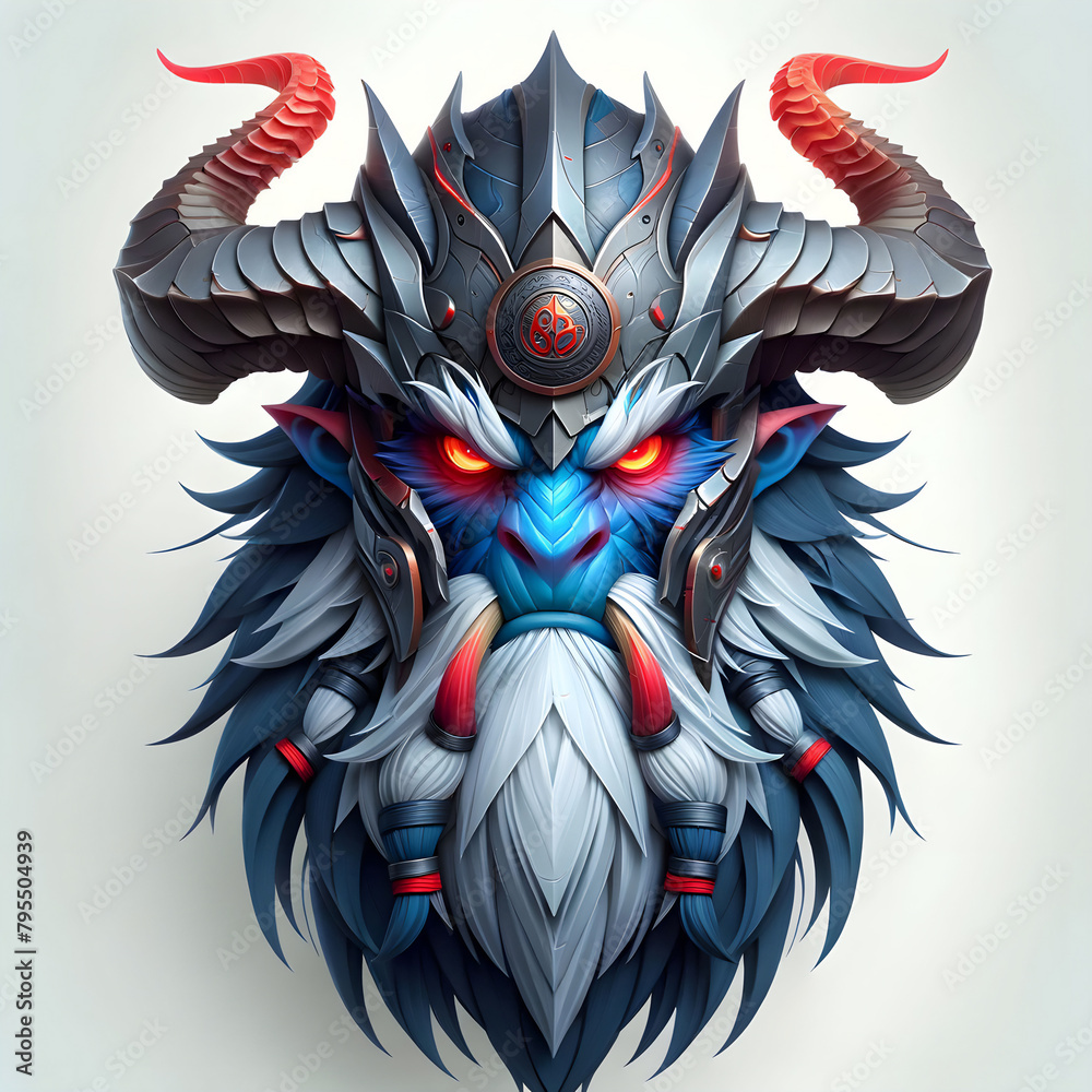 Fantasy Beast Head Illustration: Fierce Mascot Logo Design, Mythical ...