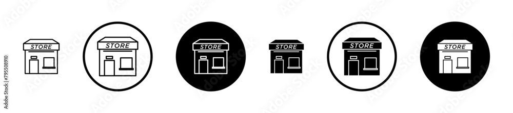 Shop vector icon set. retail store vector icon. small local business ...