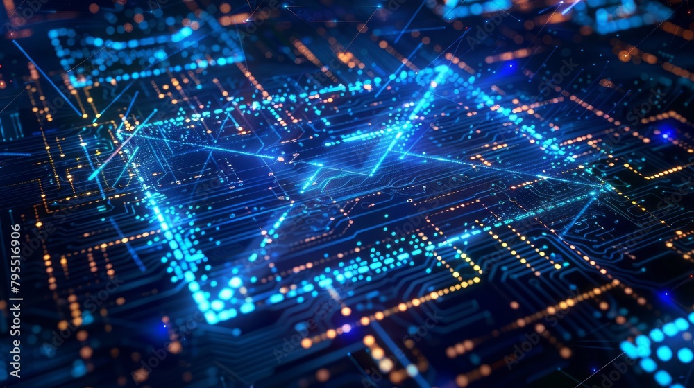 Email enveloped in layers of digital encryption, secure transmission of sensitive information ...