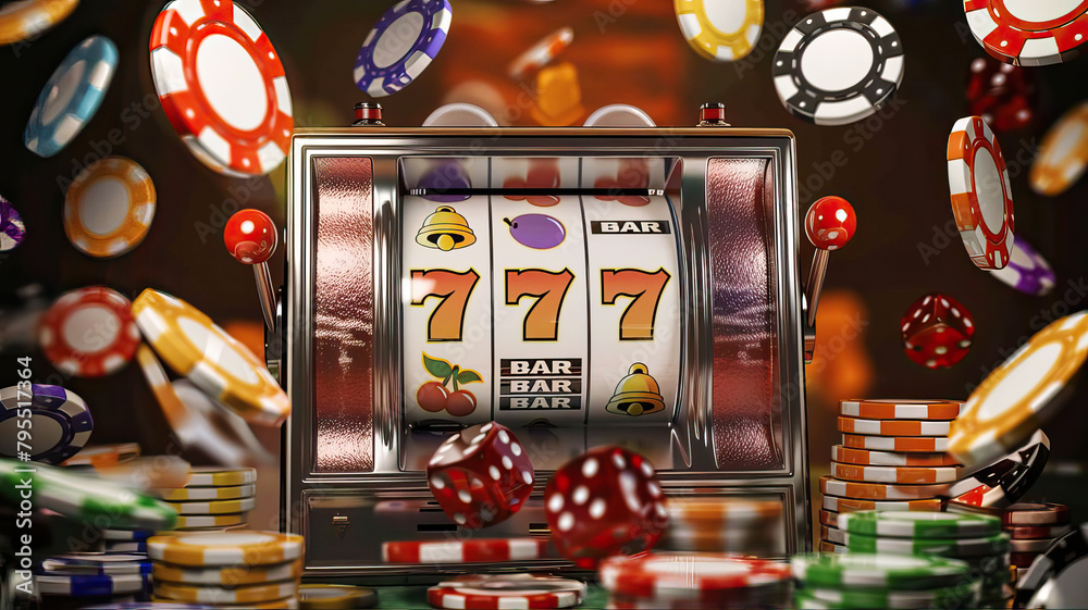 jackpot on slot machine screen Stock Photo | Adobe Stock