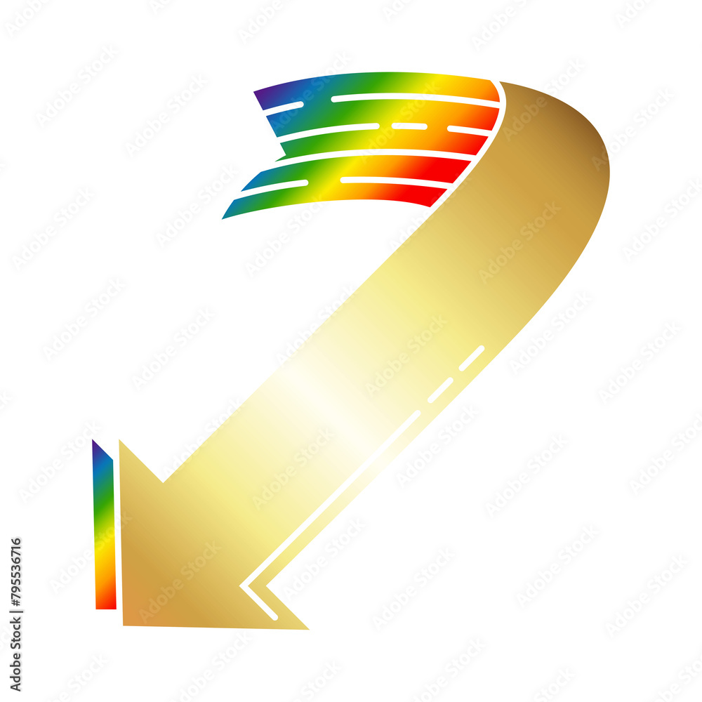 Golden arrow with rainbow color element cursor design Stock ...