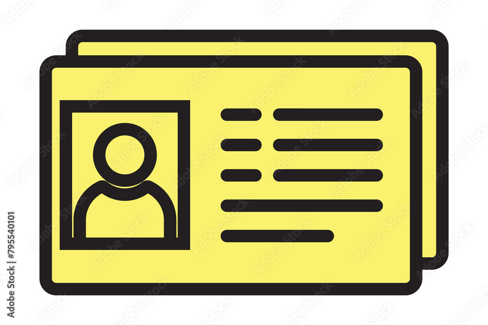 Driver's License icon, card sign, symbol. Id card icon, vector. Debit ...