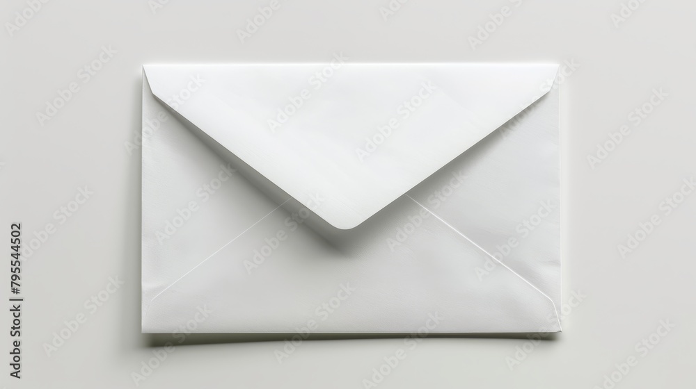 A tight shot of an envelope with a protruding sheet of paper from its ...