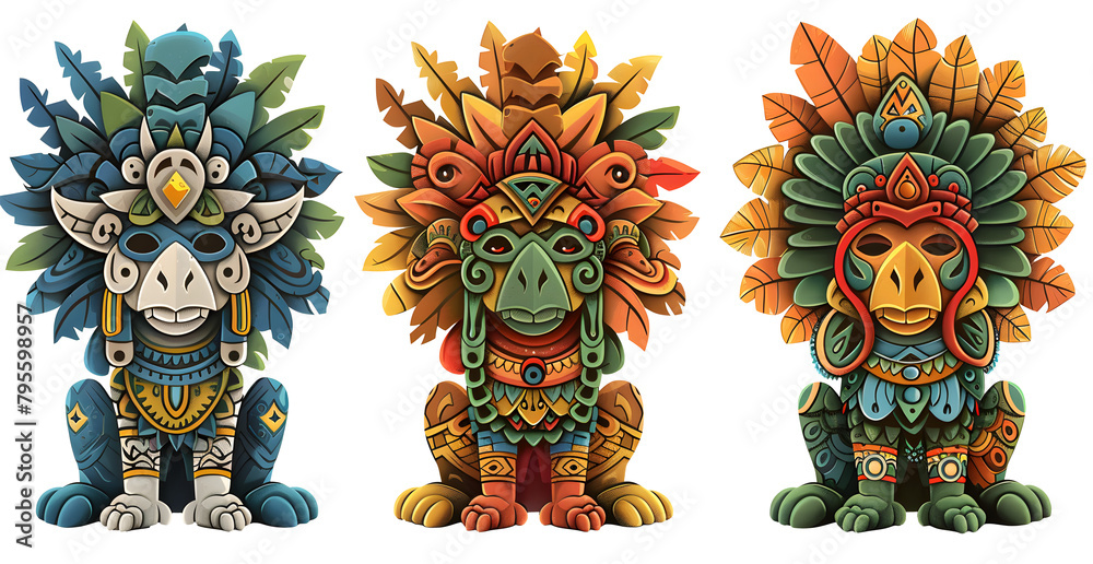 Aztec god Tlaloc (The god of rain, fertility, and water) Stock ...