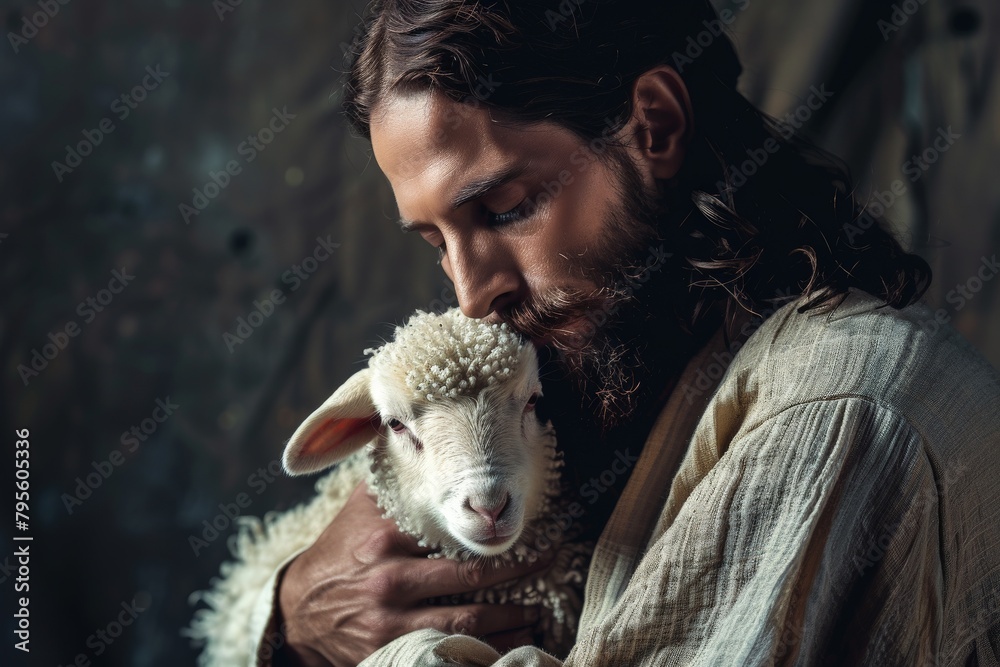 - Jesus Christ, good shepherd, Psalm 23, lamb, sheep, God, bible ...