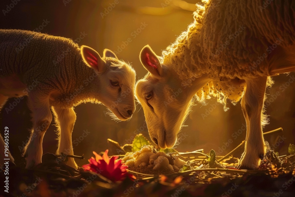 Depiction of Jesus Christ as Shepherd - Jesus Christ holding a Lamb ...