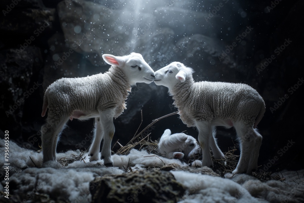 Depiction of Jesus Christ as Shepherd - Jesus Christ holding a Lamb ...