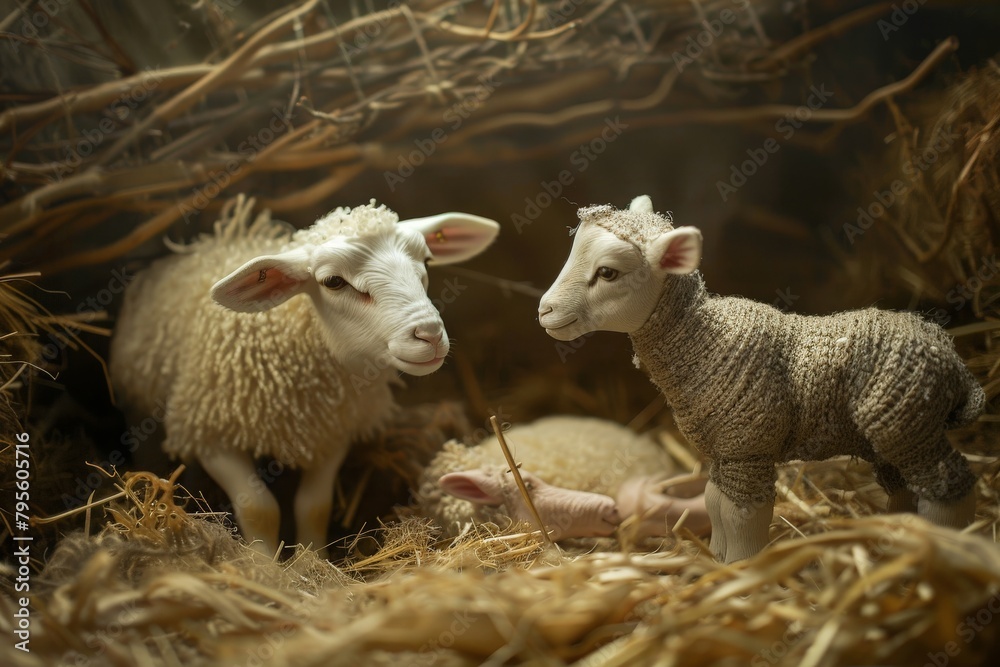 Depiction of Jesus Christ as Shepherd - Jesus Christ holding a Lamb ...