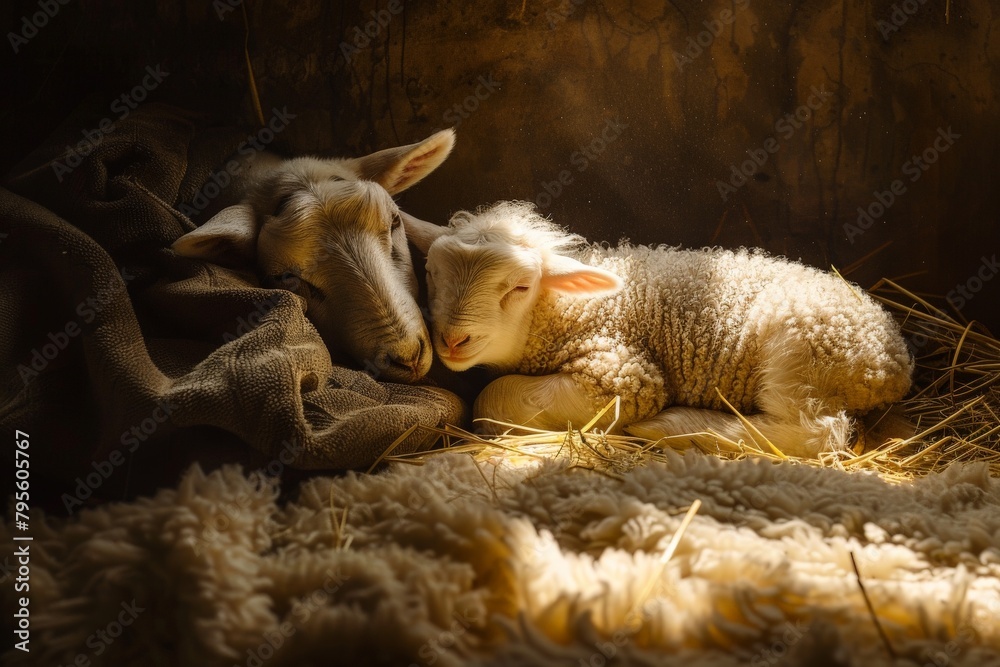 Depiction of Jesus Christ as Shepherd - Jesus Christ holding a Lamb ...