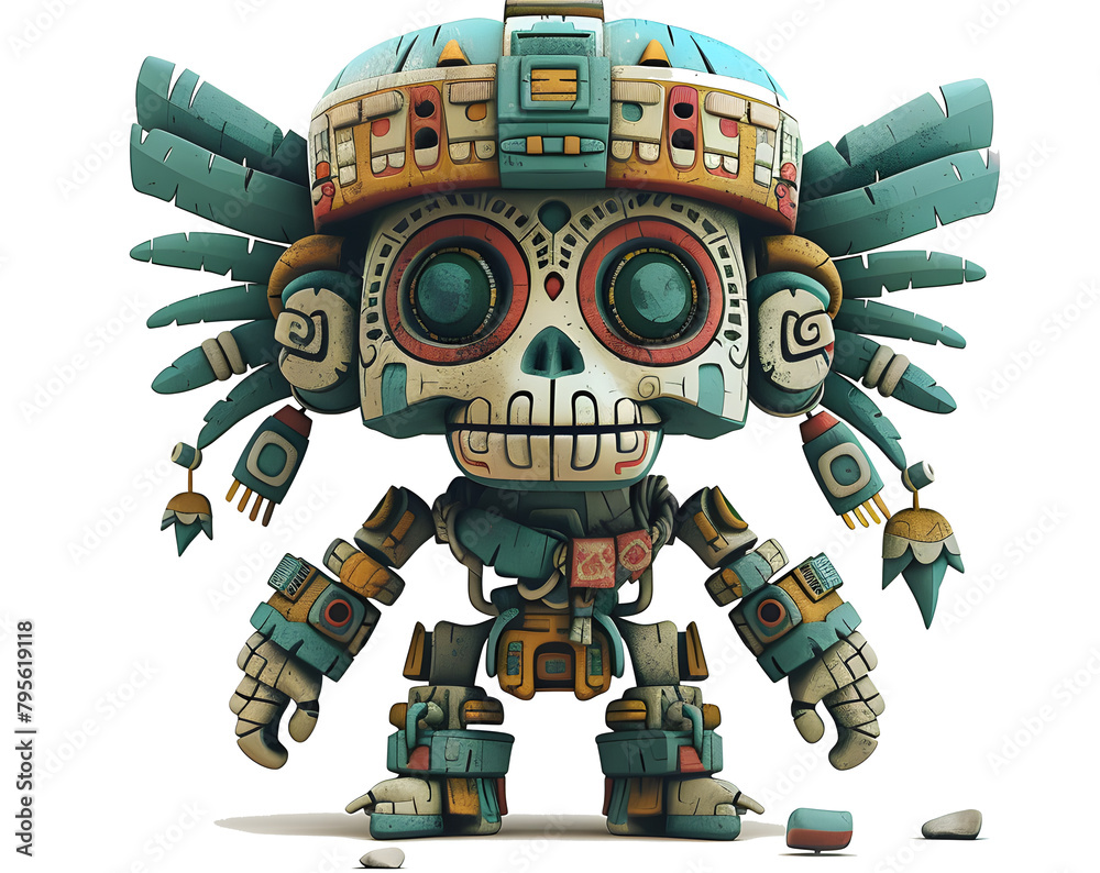 god Ah Puch( The god of death and the ruler of Mitnal, the Mayan underworld ) Stock Illustration ...