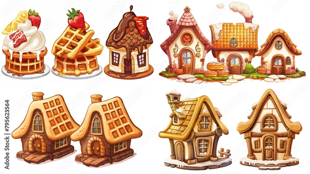 cute fairytale cartoon house clipart isolated on white background ...