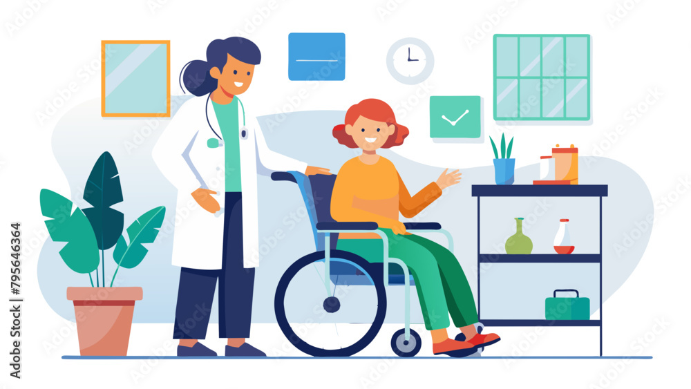 disability wheelchair doctor patient hospital medical disabled man ...