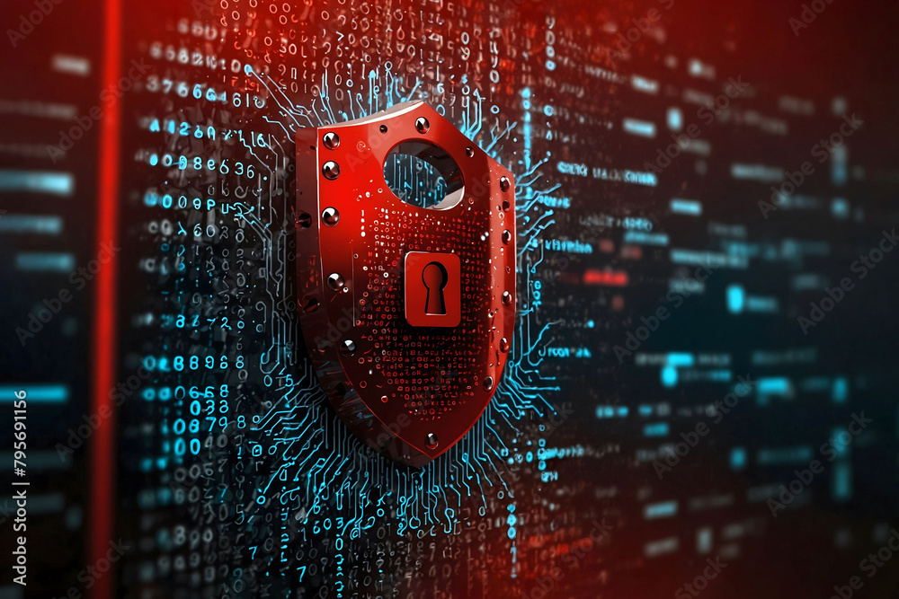 Cybersecurity.The concept. Protection against hacker attacks. Server ...