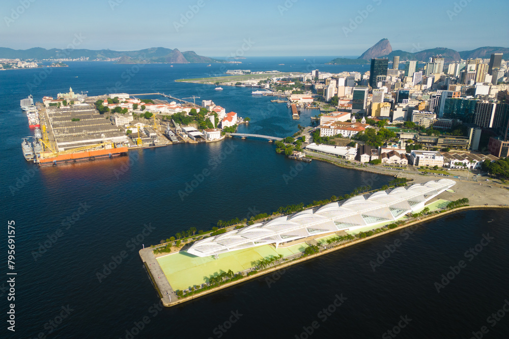 Rio de Janeiro, Brazil - April 3, 2024: Aerial view of "Museum of ...