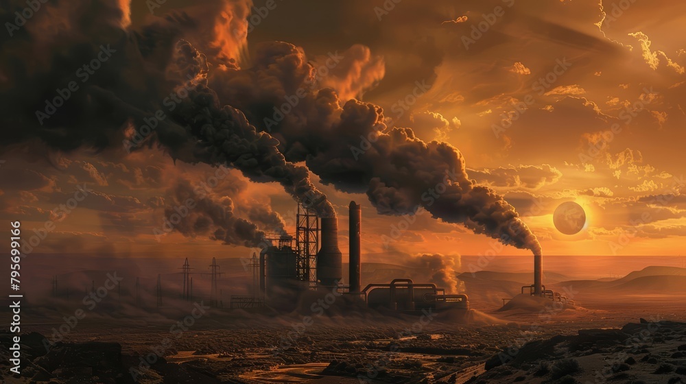 A monstrous furnace, spewing black smoke into the atmosphere ...
