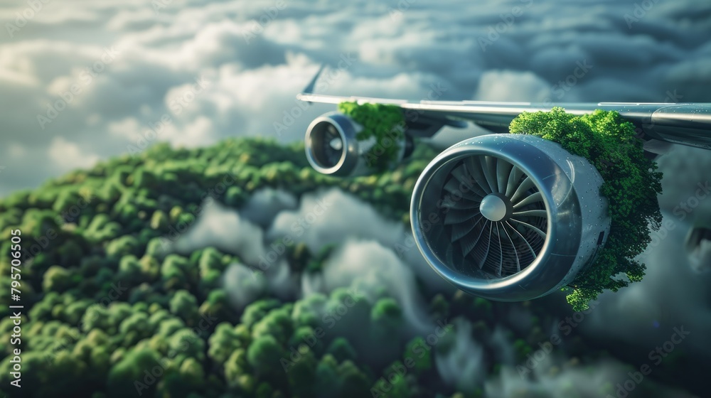 Sustainable aviation fuel concept. Net zero emissions flight ...
