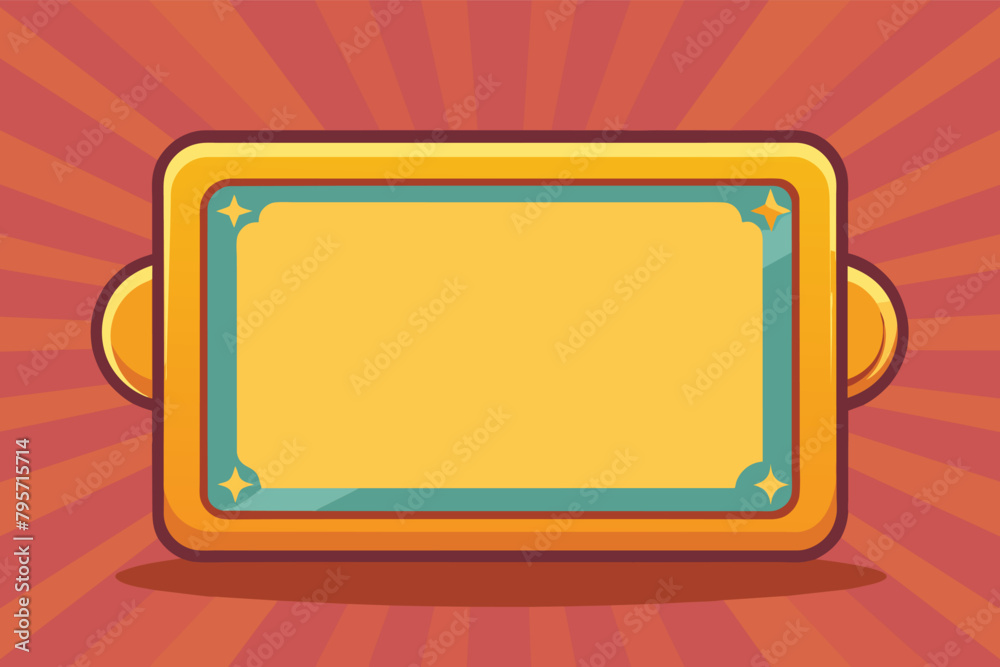 Illustration of a vintage orange and yellow ticket with decorative ...