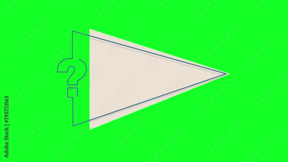 Animation of one line Question mark with triangle Text box, speech ...