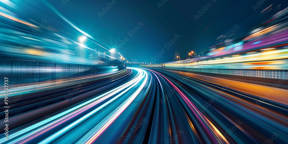 Car motion trails. Speed light streaks background with blurred fast ...