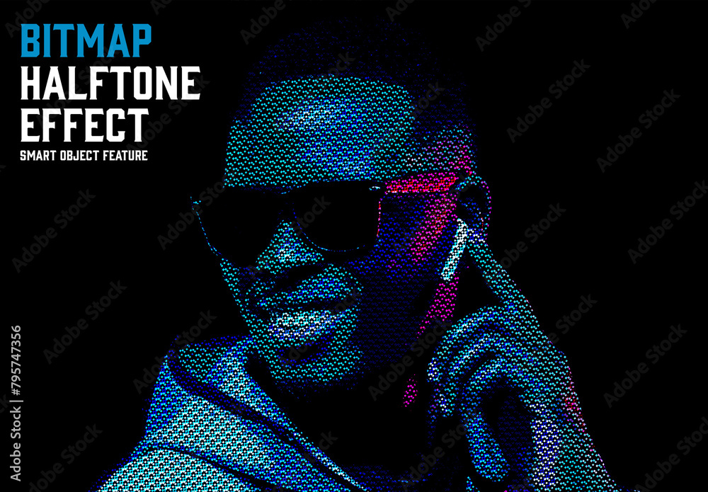 Bitmap Halftone Effect Stock Template | Adobe Stock