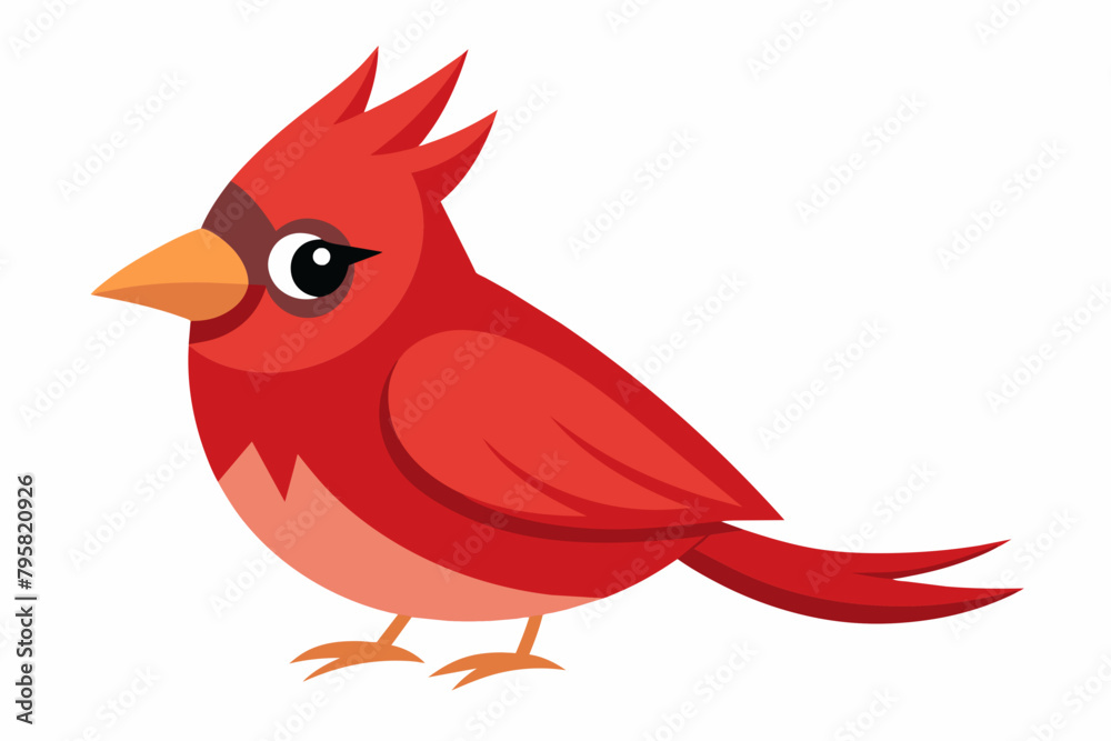cardinal bird cartoon vector illustration Stock Vector | Adobe Stock