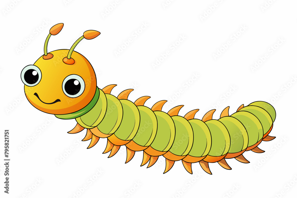caterpillar cartoon vector illustration Stock Vector | Adobe Stock