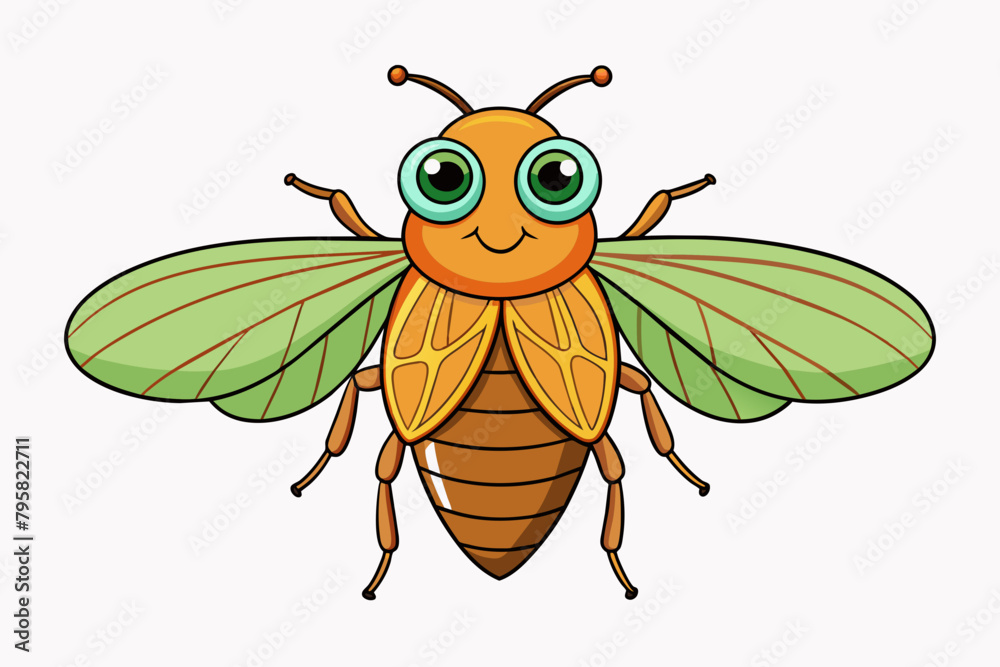cicada cartoon vector illustration Stock Vector | Adobe Stock