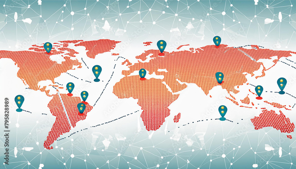 dynamic digital world map emphasize Western Europe continental for AI ...