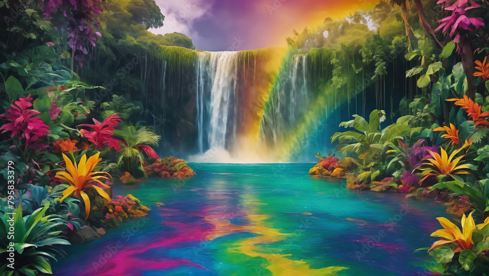 Images of vibrant rainbows melting into pools of liquid color ...