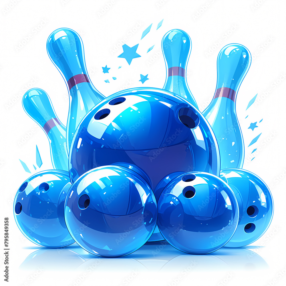 Exhilarating Blue Bowling Balls in a Dynamic Pile, Symbolizing Success ...