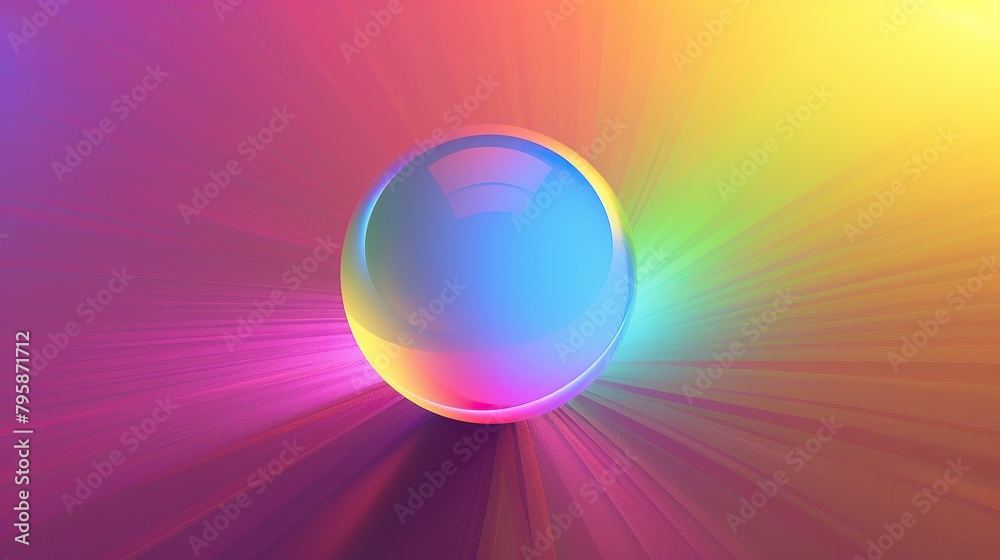 colorful rainbow gradient with invisible neon sphere shape underneath ...
