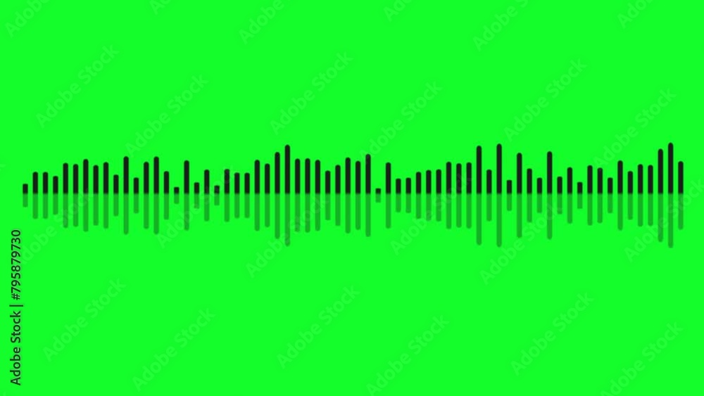 White bars equalizer graph animation, Short simple audio spectrum ...