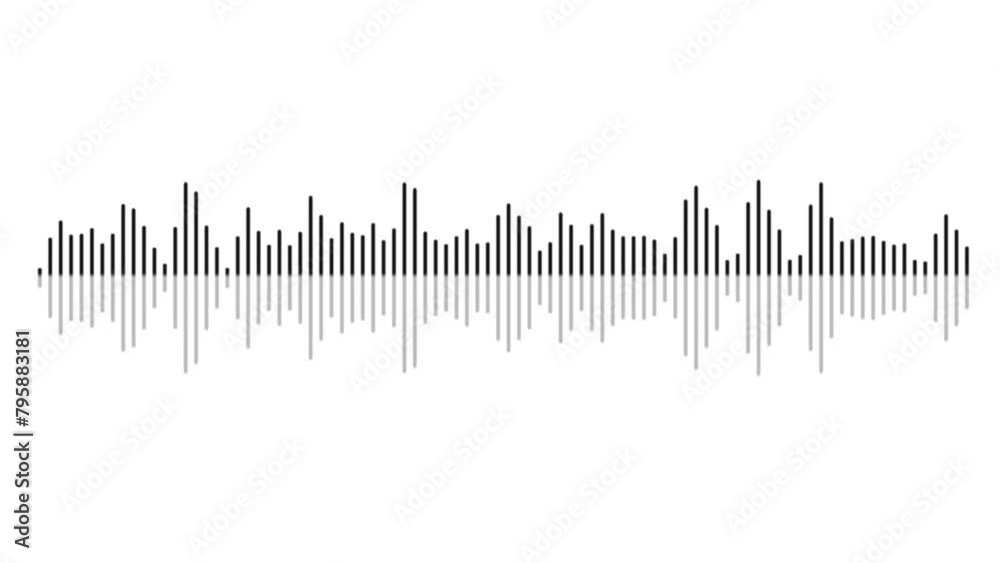 Sound wave animation black bars white background, Visualization sound ...
