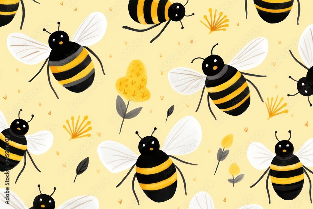 Cute bees backgrounds animal insect. Stock Photo | Adobe Stock