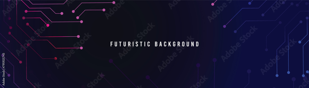 Vector circuit board motherboard with fingerprint icon. blue technology ...