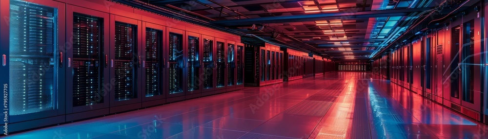 The supercomputer hums quietly, its intricate array of components ...