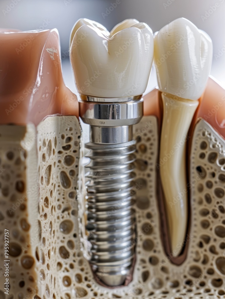 Realistic 3D dental implant close-up image - A hyper-realistic of a ...