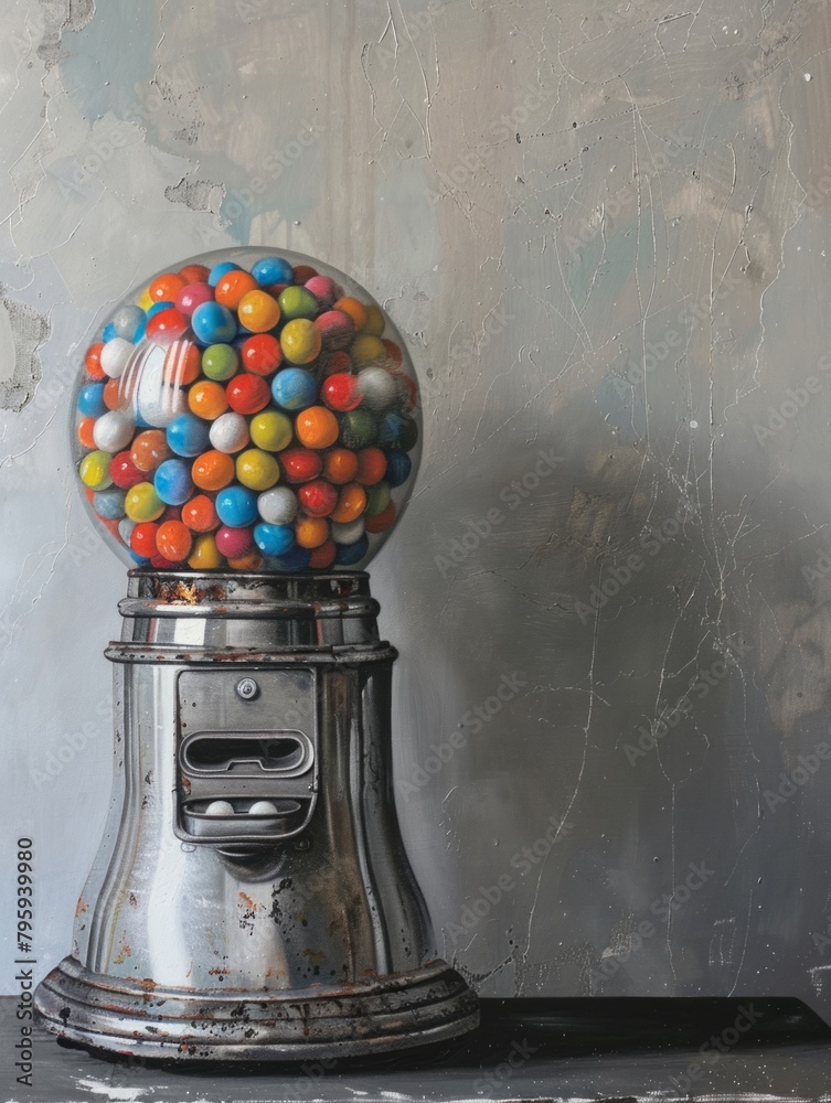 Antique gumball machine with glass globe on desk - This silver antique ...