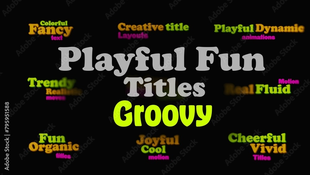 Groovy Playful Fun Overshoot Titles Animation Stock Template | Adobe Stock