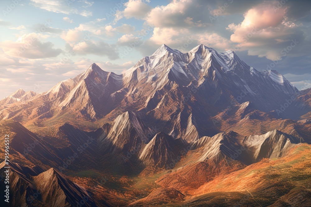 Gradients of Majestic Mountain Ranges: Textured Terrains Revealed Stock ...