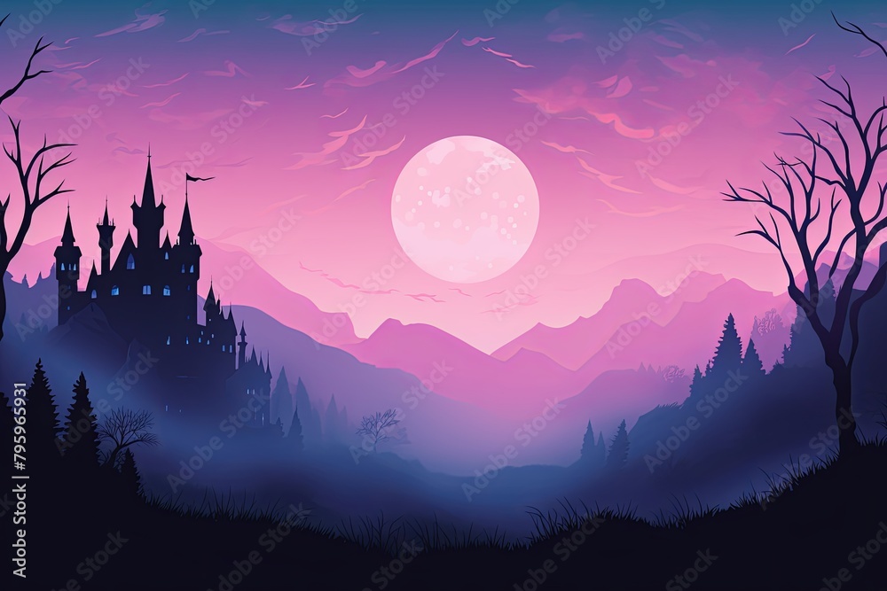 Misty Gothic Castle Gradients: Twilight Gothic Architecture Masterpiece ...