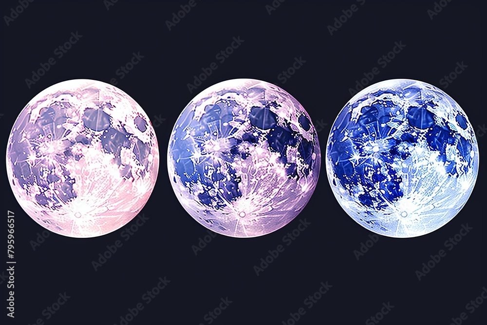 Mystic Silver Moon Gradient Splendor - Stunning Full Moon Gradients ...